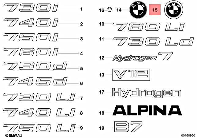 Genuine BMW E65 E66 E67 Sedan BMW Emblem Badge OEM 51147135356 | eBay