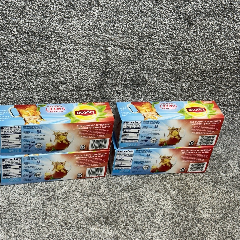 Lipton Southern Sweet Iced Tea Bags Family Size 22 Tea Bags X FOUR ...