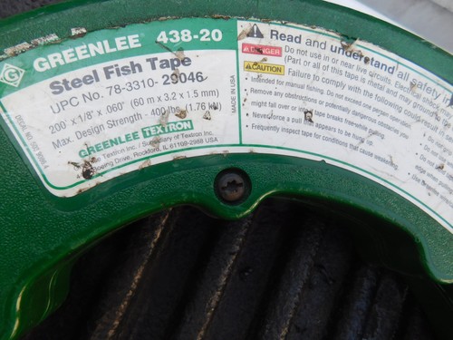 GREENLEE STEEL FISH TAPE 438-20 200ft X 1/8" X 0.060", Made In USA | eBay