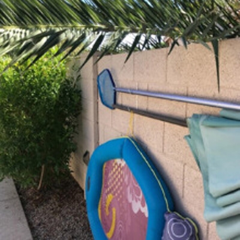 Swimming Pool Hook Advanced 2-piece Black and Blue Aluminum Alloy ...