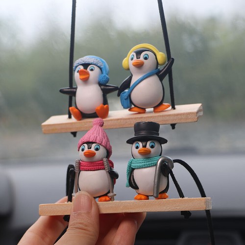 Car Penguin Rearview Mirror Hanging Ornament for Decoration Interior ...