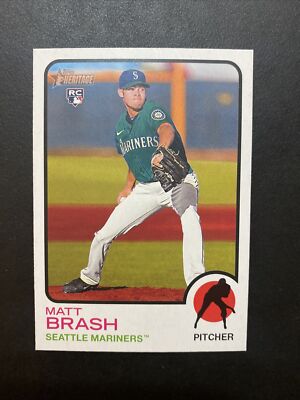 2022 Topps Heritage High Number Matt Brash Rookie Seattle Mariners #547 ...