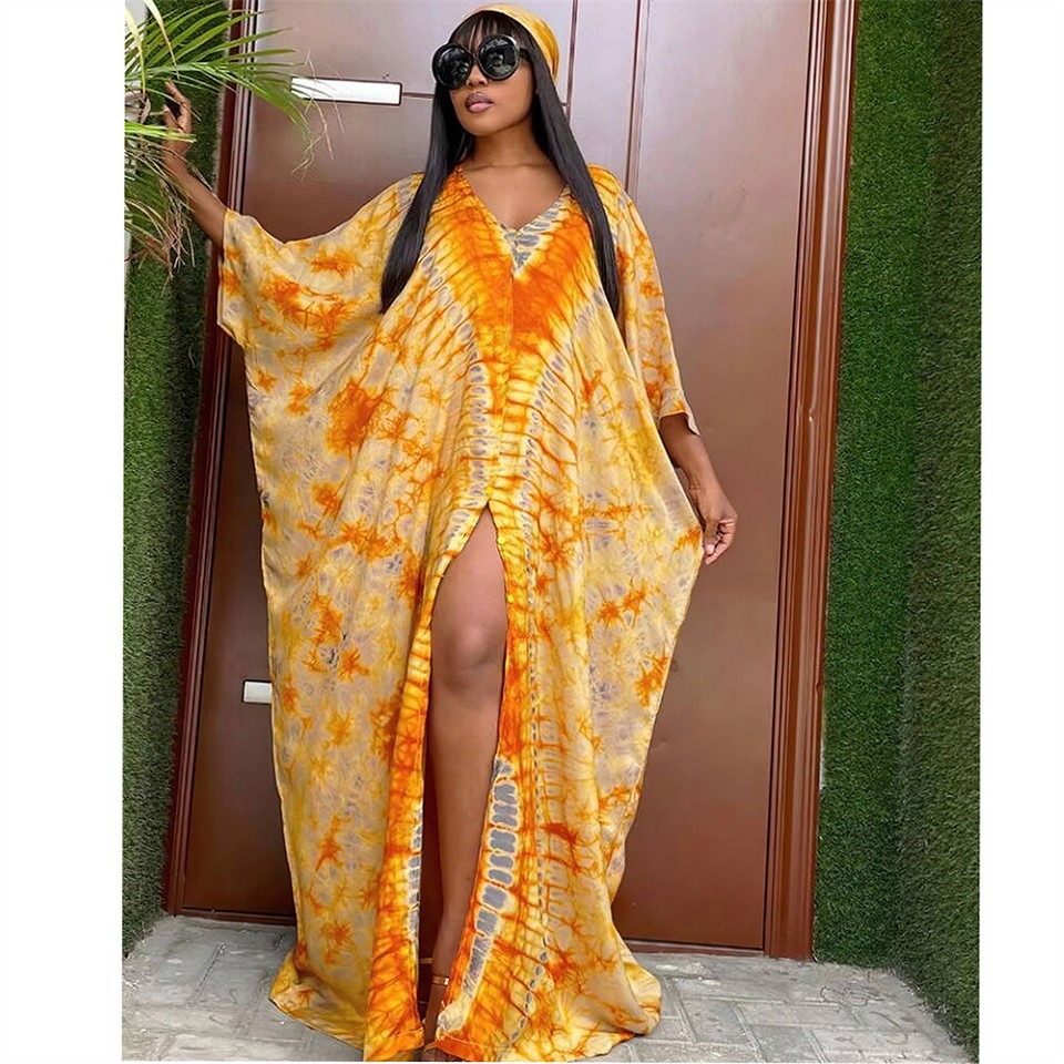 Hijab African Women Long Dress Dashiki Printed Kaftan Loose Robe ...