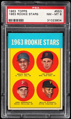 💥 Willie Stargell 1963 Topps Rookie Stars #553 Pirates HOF RC PSA 8 | eBay
