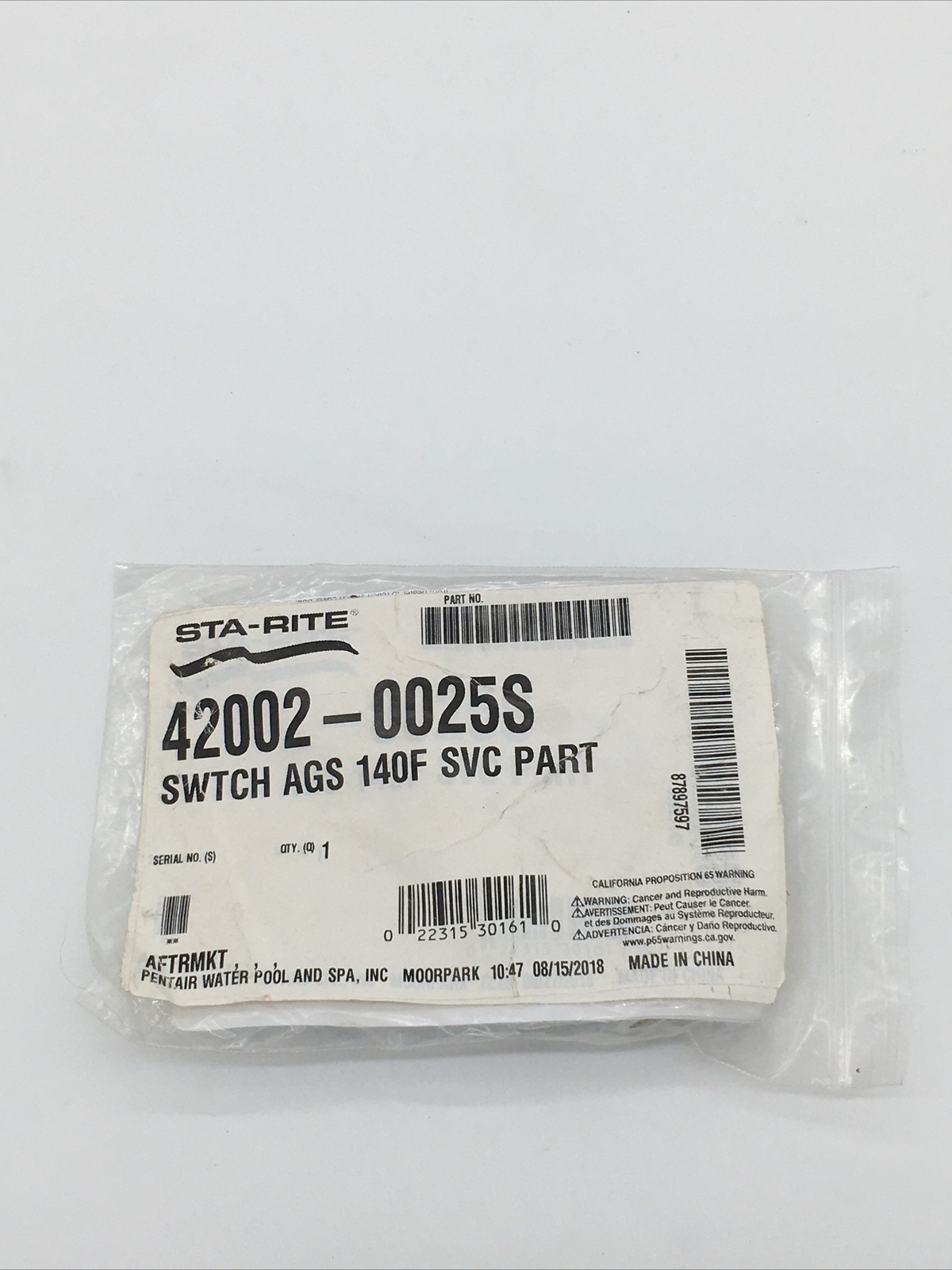 Sta-Rite 42002-0025S Switch Auto Gas Shutoff Max-E-Therm | eBay