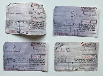Four Vintage Gas Station Receipts Shell Oil Probably 1970s, Probably ...