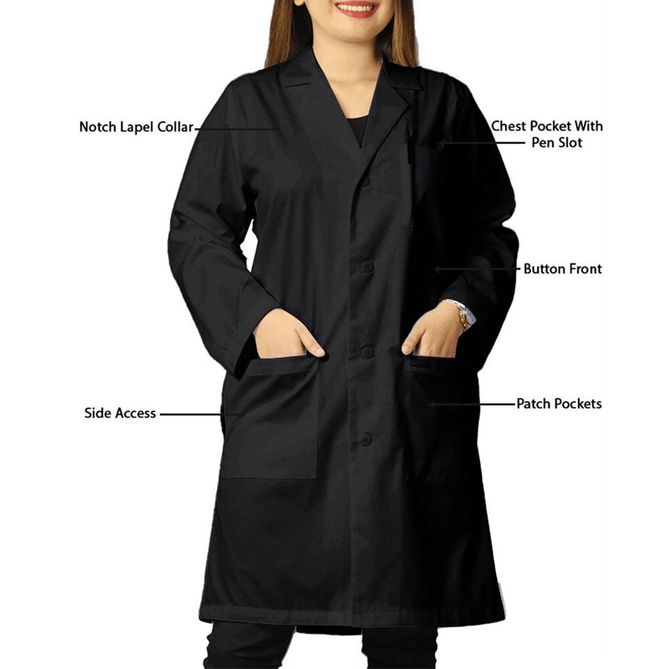 HEEDFIT Premium Quality Unisex Lab Coat, Ultra-Comfortable Poly-Cotton ...