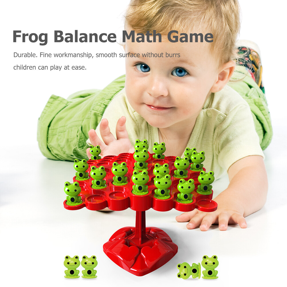 Montessori Math Toys Puzzle Frog Balance Tree Game Tabletop Game for 2 ...