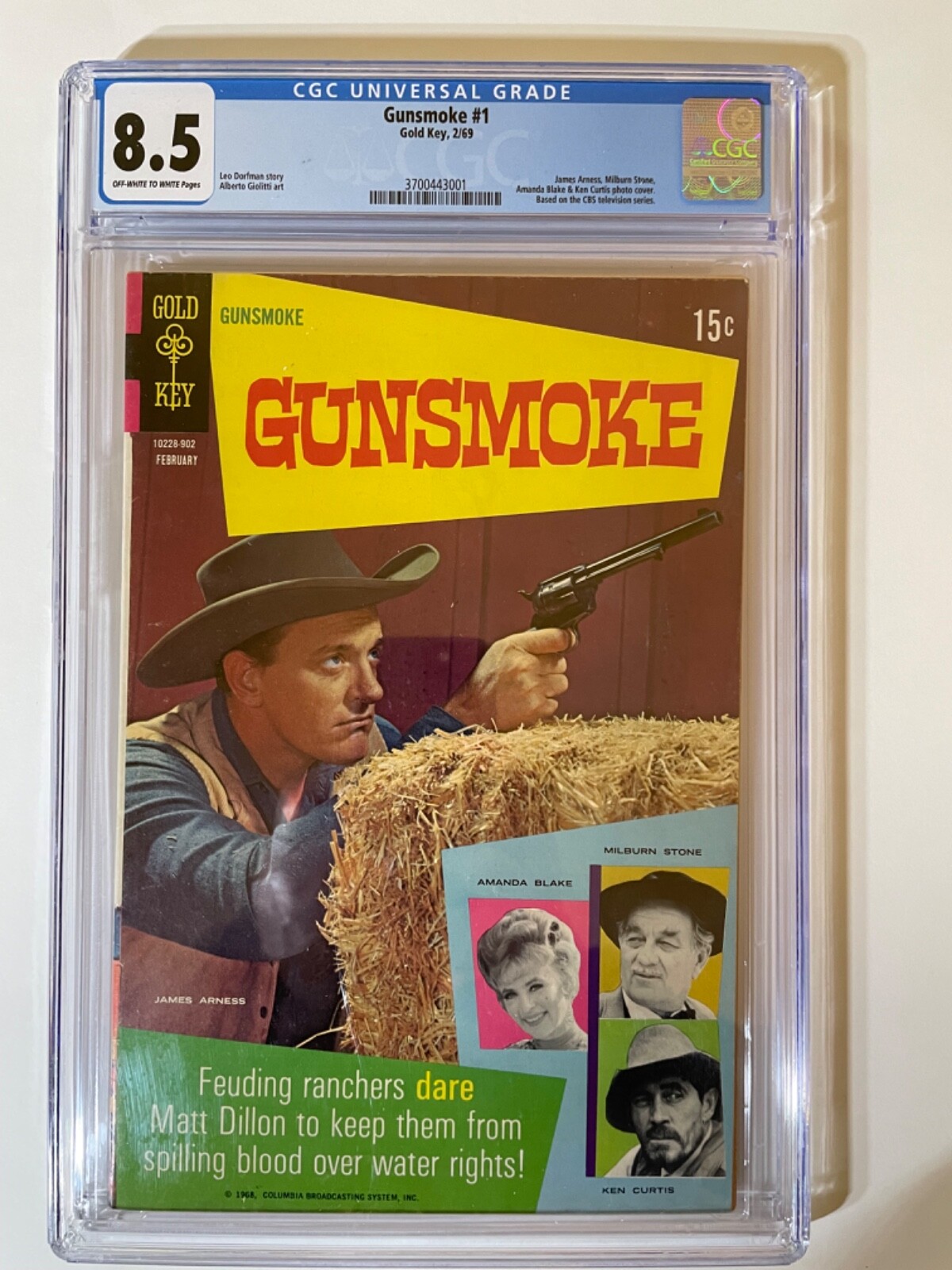 GUNSMOKE #1 CGC 8.5 OW/W PAGES 1969 JAMES ARNESS TV CLASSIC | eBay