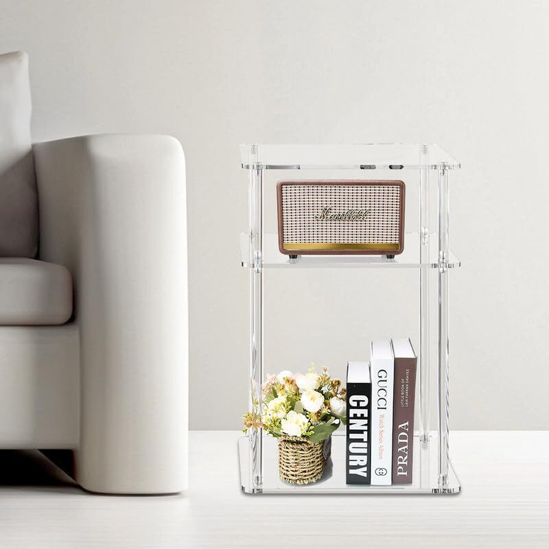 Acrylic Side Table without leg,Acrylic End for Small Spaces,Clear Clear ...