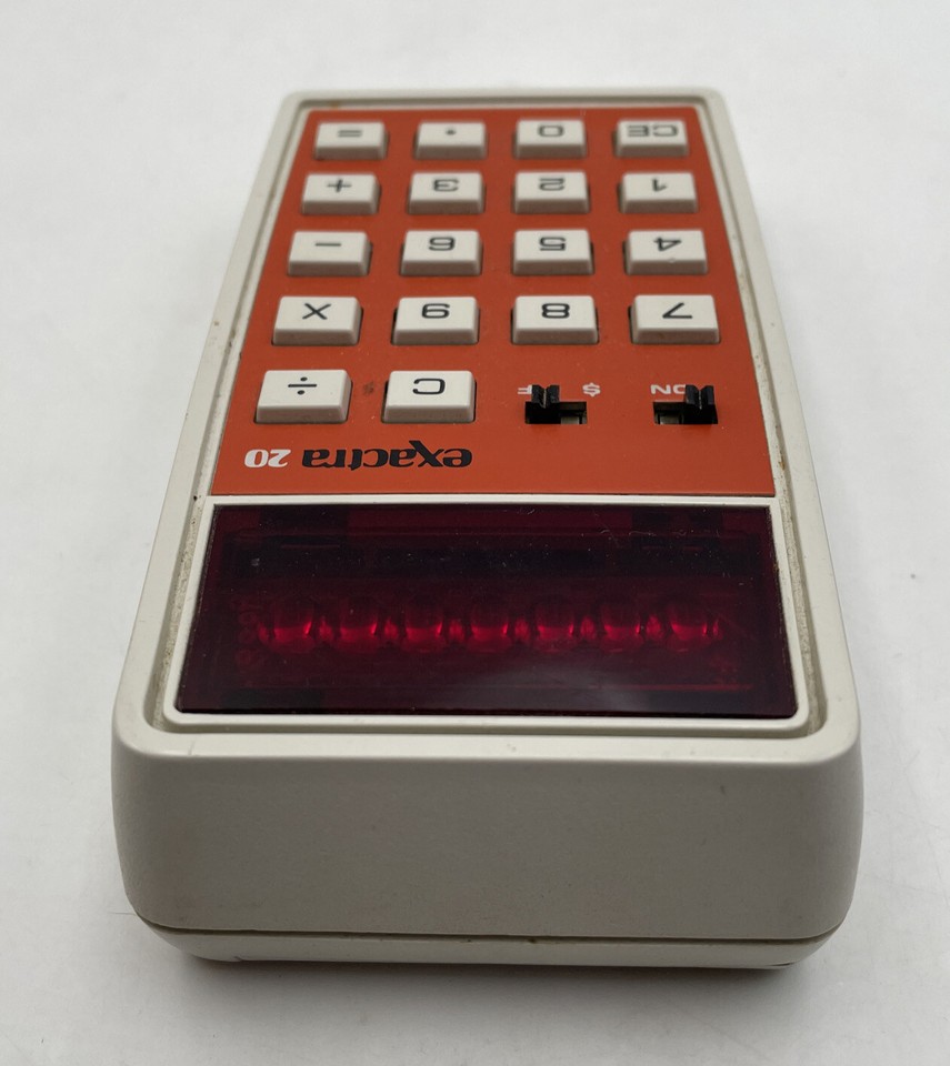 Vintage Texas Instruments TI Exactra 20 LED Calculator Tested Works W ...