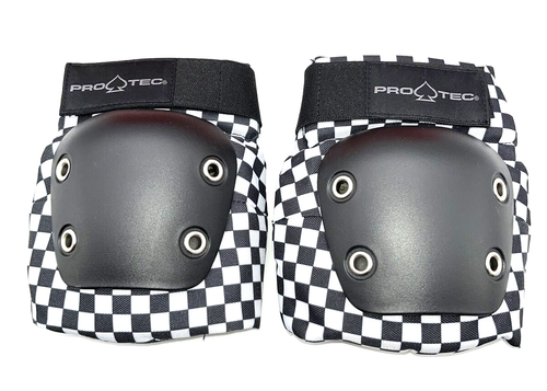 Set of 2 Pro-Tec Black Checkered Checkerboard Elbow Pads Size Youth ...