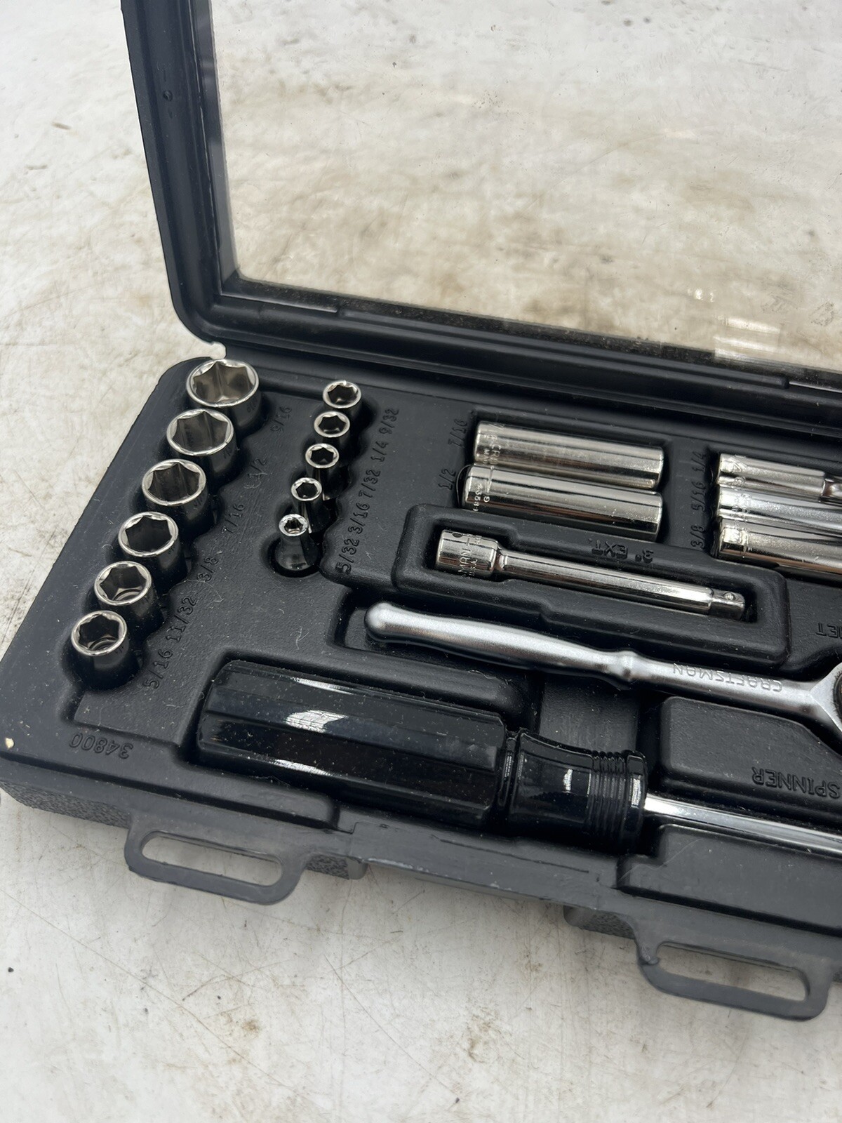 Craftsman 1/4" Drive 19pc SAE Socket Set 34800 Ratchet 43174 Made in ...