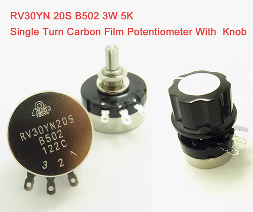 1pcs RV30YN 20S B502 3W 5K Single Turn Carbon Film Potentiometer With ...