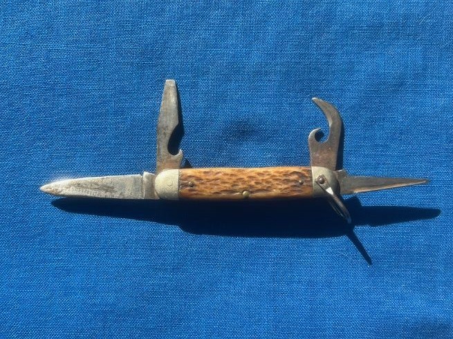 WWII Bone Handle Engineers 4 Blade Knife | eBay