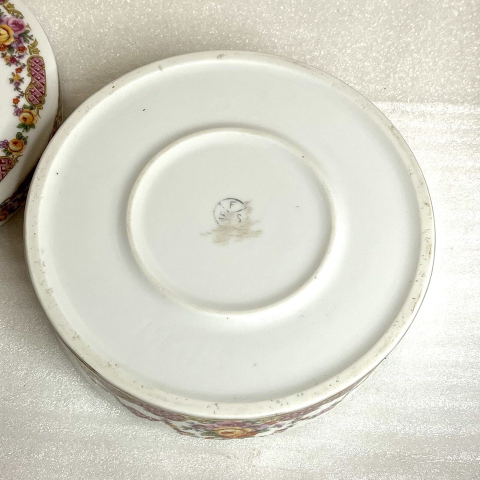 Powder Vanity Bowl Antique FBS France Porcelain 6” Round Ferdinand Bing ...