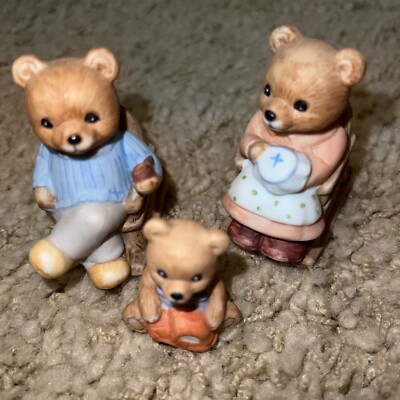 Vintage 3pc HOMCO Bear Family Rocking Chair Mama & Papa Bears w/Baby ...