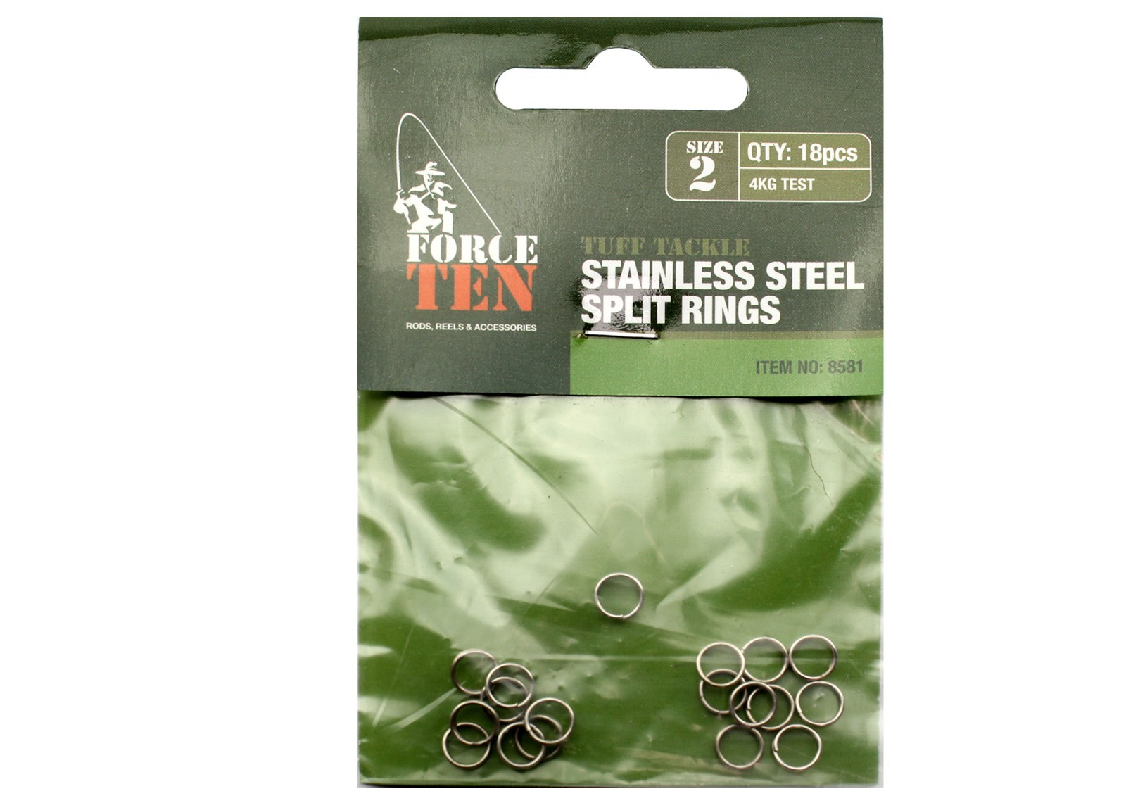 FISHING STAINLESS STEEL SPLIT RINGS SIZE: 2 QTY: 18 PCS FORCE TEN ...