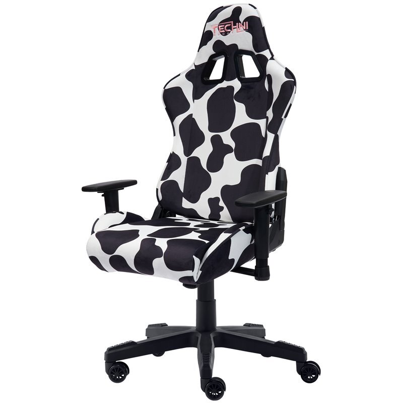 Techni Mobili Sport TS85 COW Print Fabric LUXX Series Gaming Chair ...