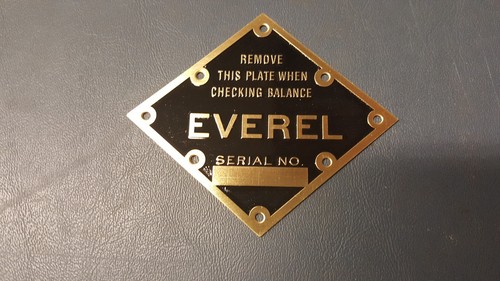 Everel Propeller Data Plate for Vintage Aircraft 1930s - 1950s Acid ...