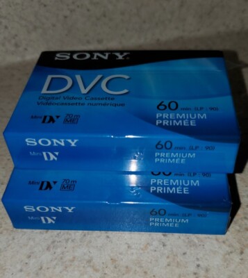 NEW (2) Sony DVC Digital Video Mini DV Premium Cassette Tape - 60 ...