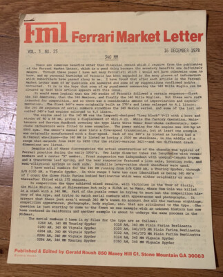 Ferrari Market Letter - 681 Issues from 1978 to 2001 | eBay