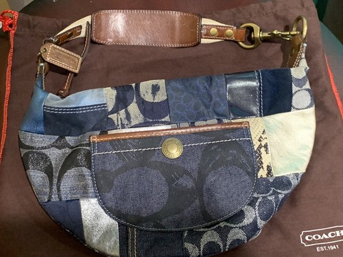 Coach Denim Patchwork Hobo Shoulder Bag No. B06S-10019 - Gem