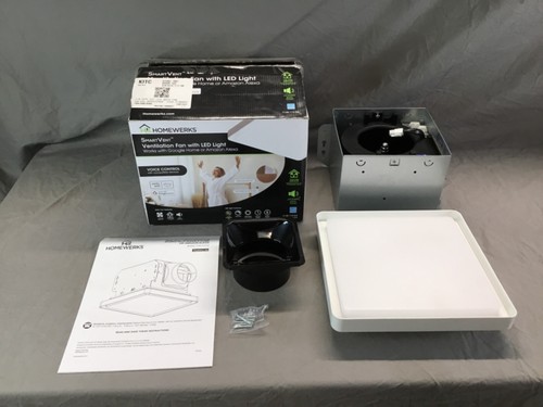 Homewerks 7148-110-G4 LED Fan SmartVent 110-CFM White Bathroom ...