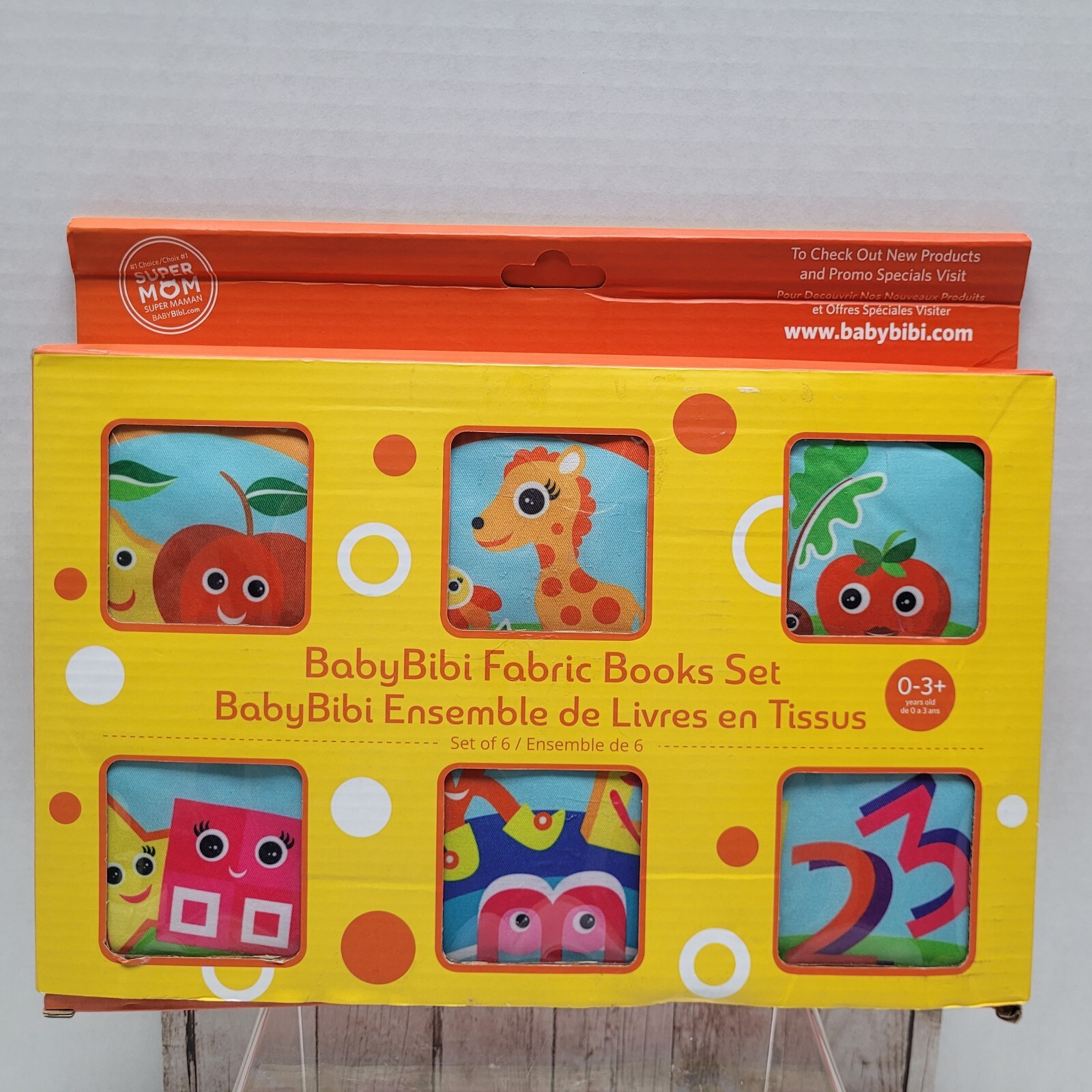 Babi Bibi Fabric Book Set of 6 Soft Baby Books Crinkly Noise 0-3+ NIP ...