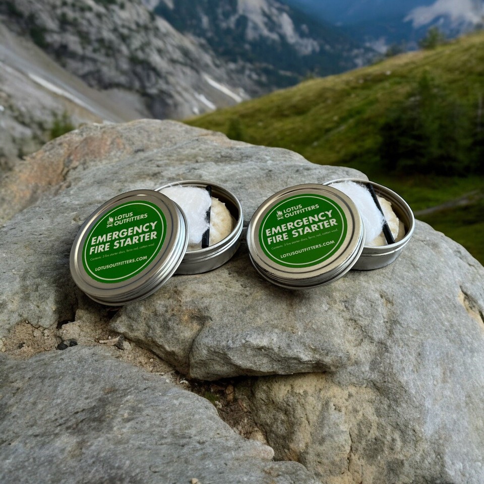 2 Pack - Emergency Fire Starter/Extender with ferro rod. Camping ...