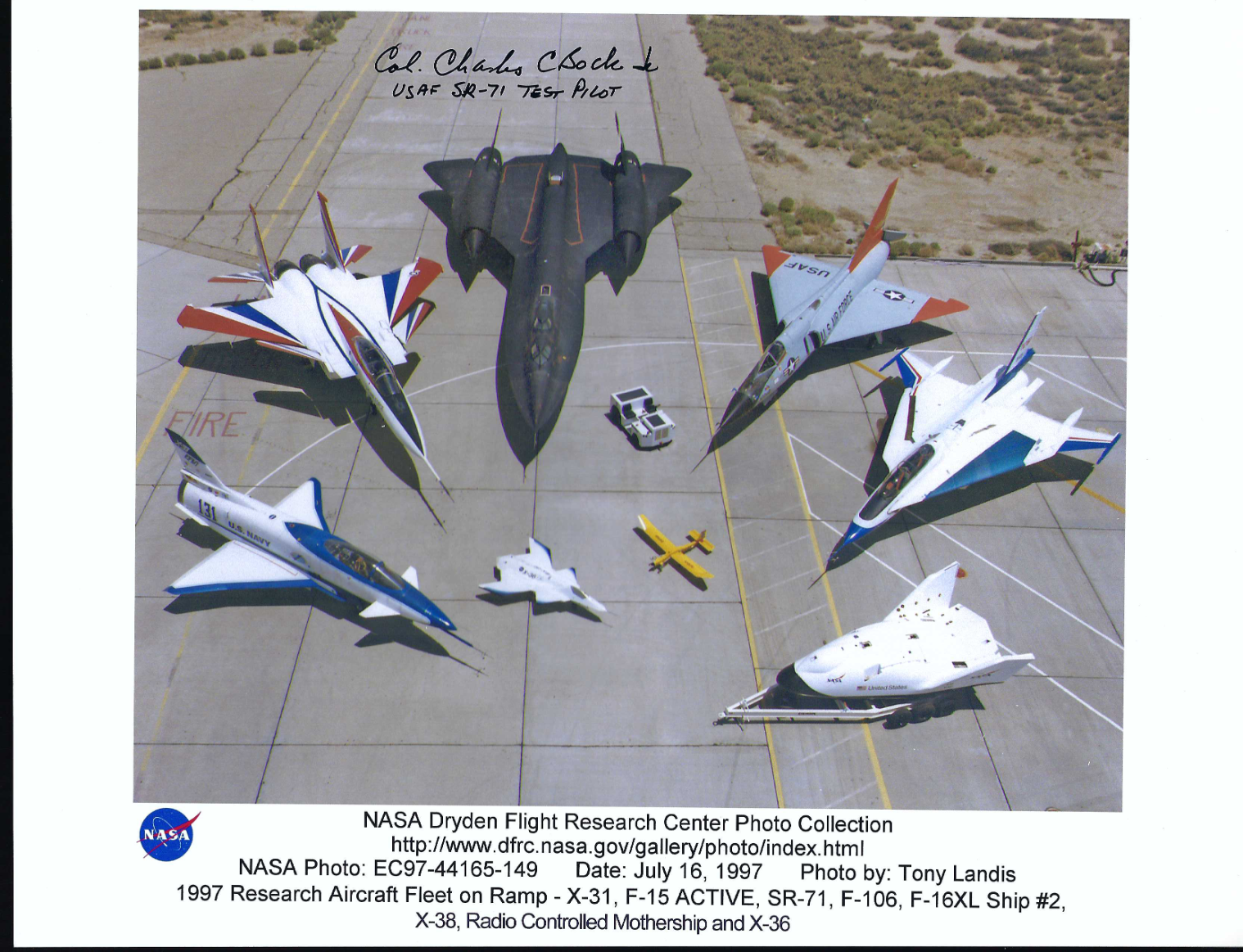 Charles Bock signed 8-1/2"x 11" Picture Legendary Test Pilot SR-71 | eBay