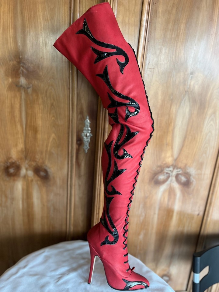 Gorgeous Fetish thigh boots by Jean Gaborit mega tall heels size 40 | eBay