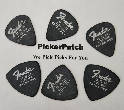FENDER EXTRA HEAVY 346 - 351 Black DURA TONE Guitar Picks 6 Picks #76 ...