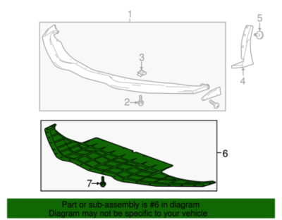 GM Front Bumper Fascia Air Deflector 23163400 | eBay