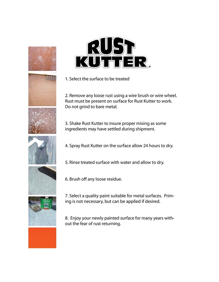 Rust Kutter- Gallon - Stops Rust and Converts Rust Spots to Leave a ...