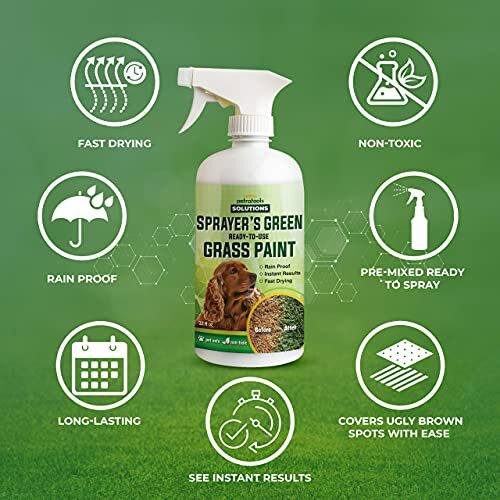 Max Green Grass Paint for Lawn, Ready-To-Use Green Grass 1 Quart (Pack ...