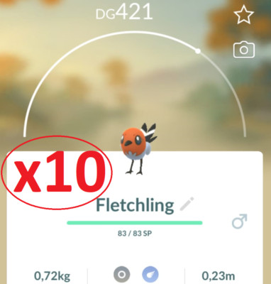Pokemon Fletchling x10 GO - Fast Delivery - Chance of Lucky !! | eBay