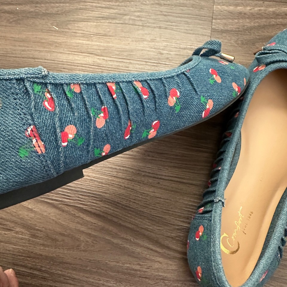 Cato Flats Shoes Womens Size 10 M Slip-on Floral Denim | eBay