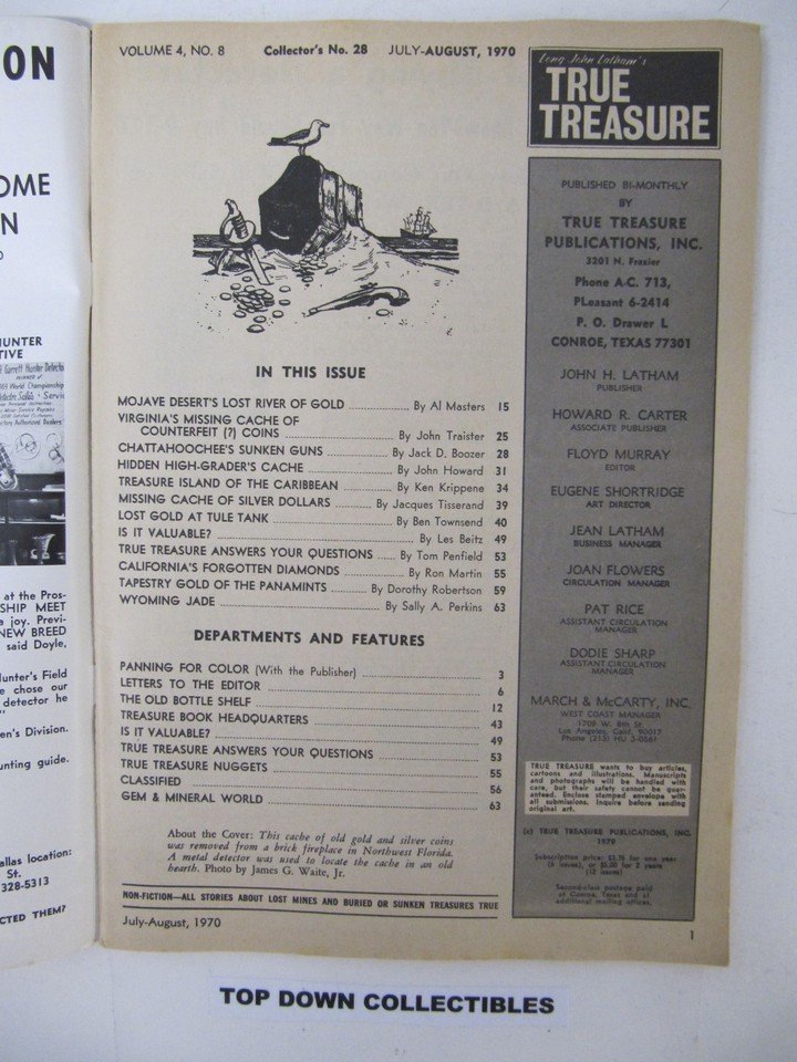 True Treasure Magazine August 1970 Treasure Island Of The Caribbean | eBay