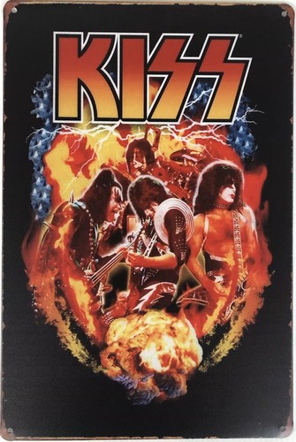 KISS Memorabilia Garage Rustic Vintage Metal Tin Signs Man Cave Shed ...