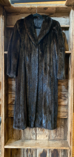 Dark Ranch Mink Coat, Glazed, Dolly P, Petite Mink, Full Length, Mob ...