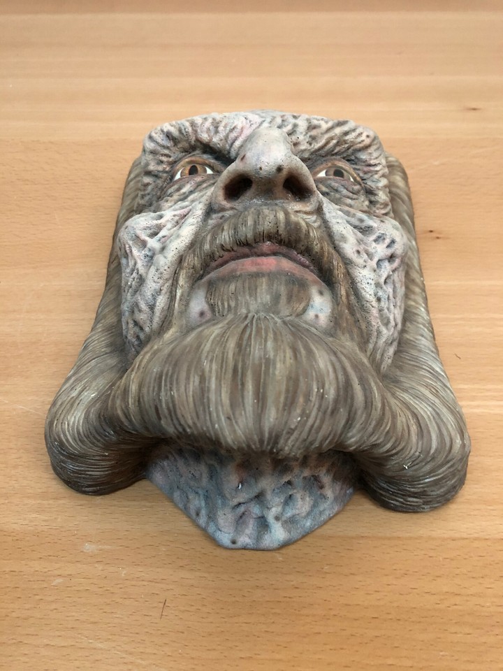 RESIN MONSTER MAN FACE with BEARD and Reptile Eyes Halloween Prop | eBay