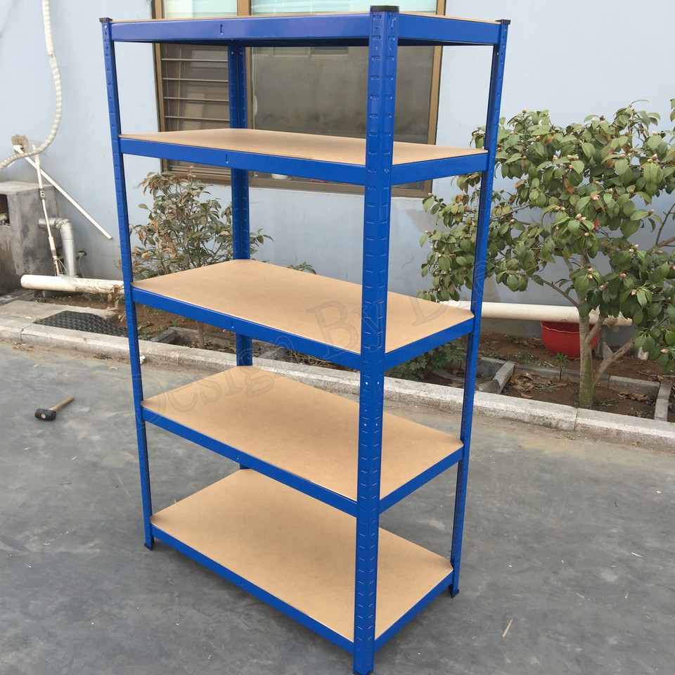 EXTRA THICK 5 TIER METAL SHELVING UNITS STORAGE RACKING SHELVES GARAGE ...