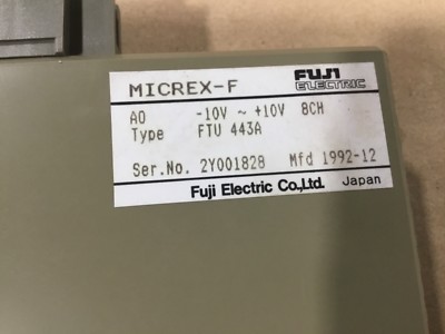 Fuji Electric Micrex-F FTU 443A Programmable Controller -10V Fuji Electric Micrex-F FTU 443A Programmable Controller -10V