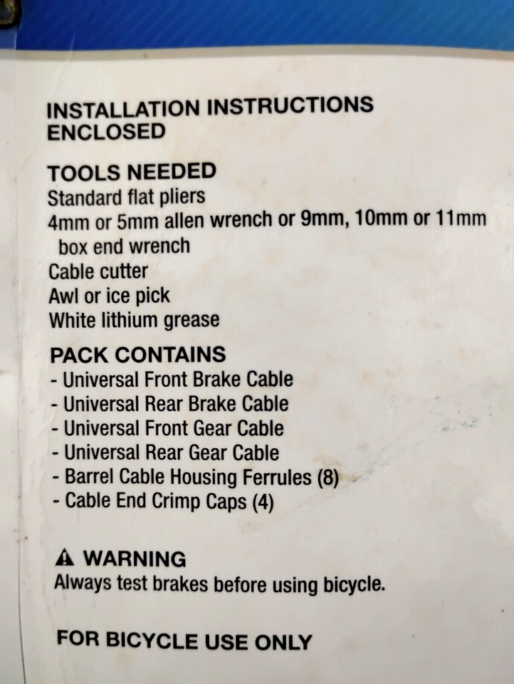 Bell Bikefix Brake and Gear Cable Set for Multi-gear Bicycle Universal ...