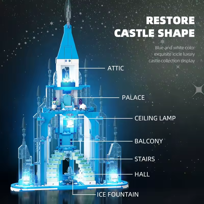 Frozen Magic Castle Building Block Set – 732PCS Snow-Themed Fantasy Box ...