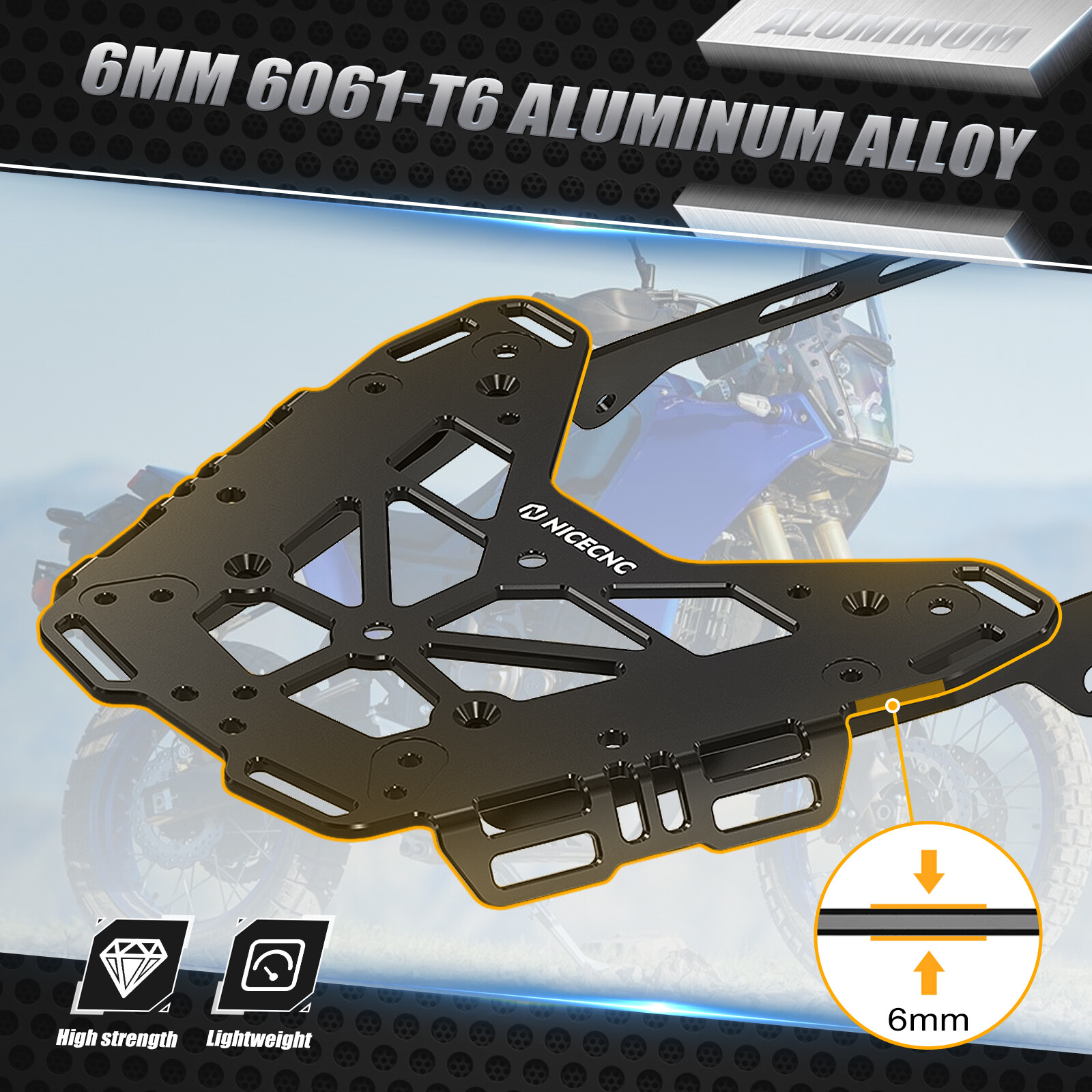 NICECNC Rear Luggage Rack Kit For Yamaha Tenere 700 XTZ07 XTZ700 2019 ...