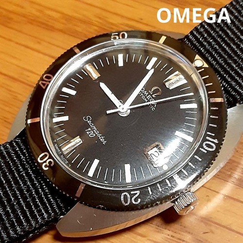 Omega Seamaster 120 Automatic Men’s Watch Black Dial Nylon Strap Used ...