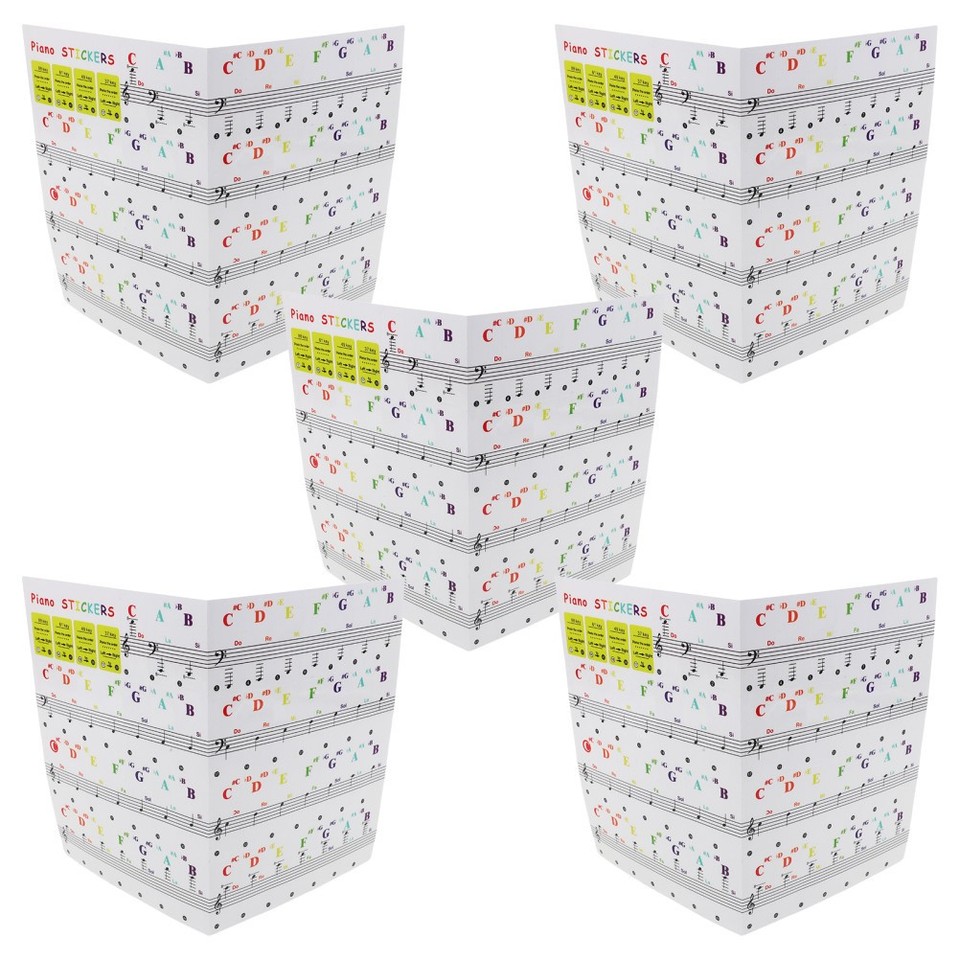 5 Sheets Piano Chords Chart: Piano Keyboard Accessories With Music ...