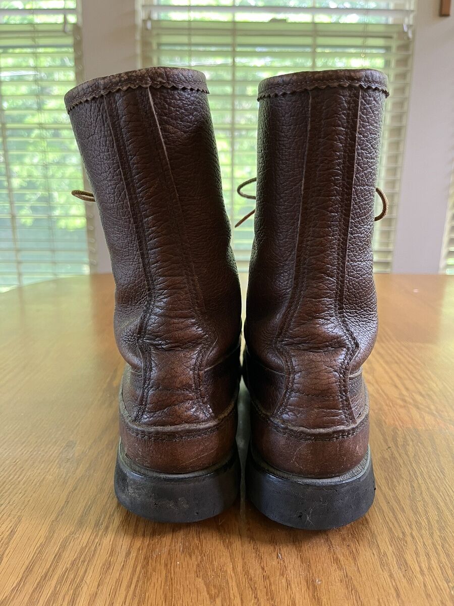 WC Russell Moccasin Boots Brown Leather Vintage Size 9.5B 27 WC Russell Moccasin Boots Brown Leather Vintage Size 9.5B 27